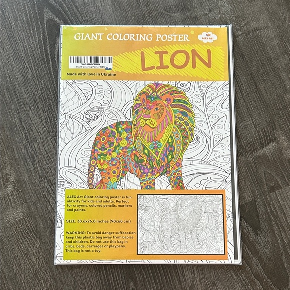 Toys | Alex Art Giant Coloring Poster Lion | Poshmark